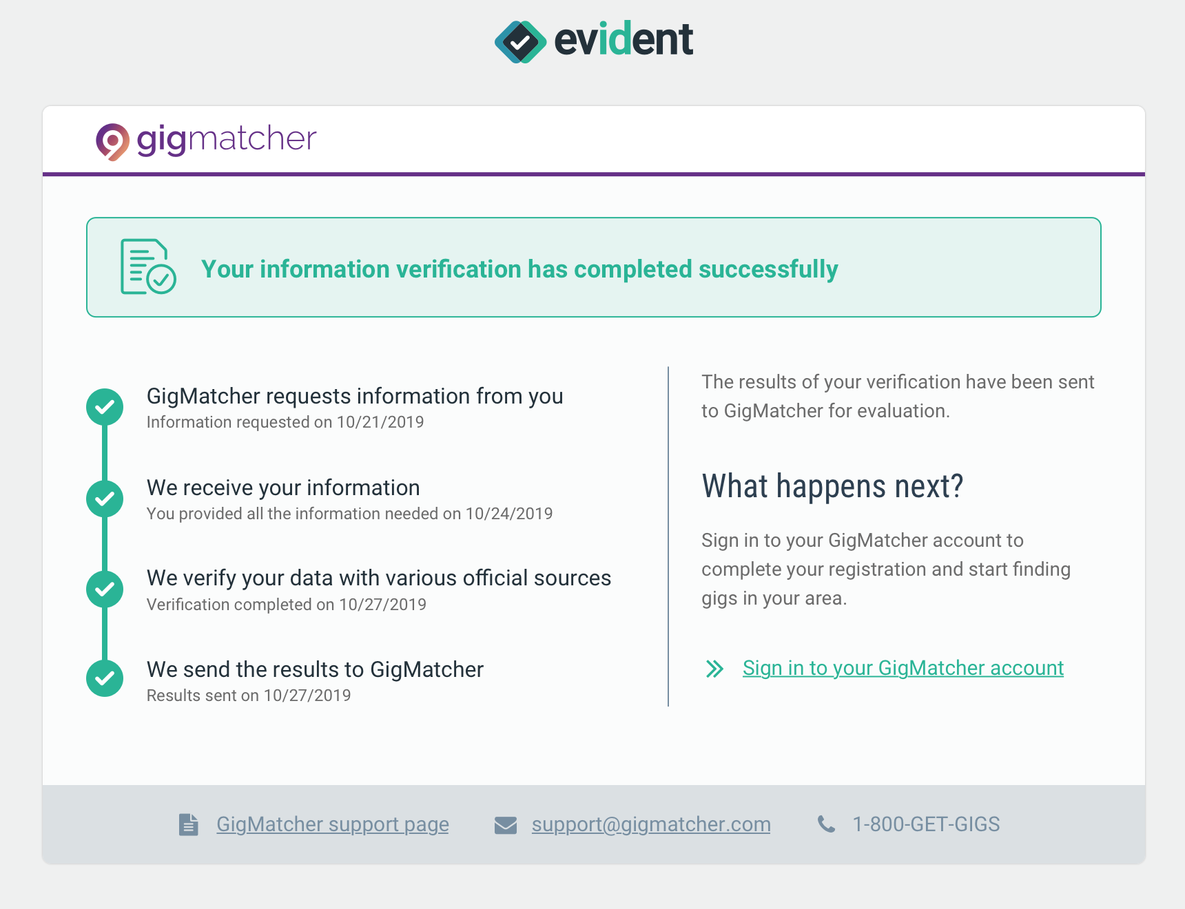 Getting Started: Verification Status Lookup for Applicants – Evident ID
